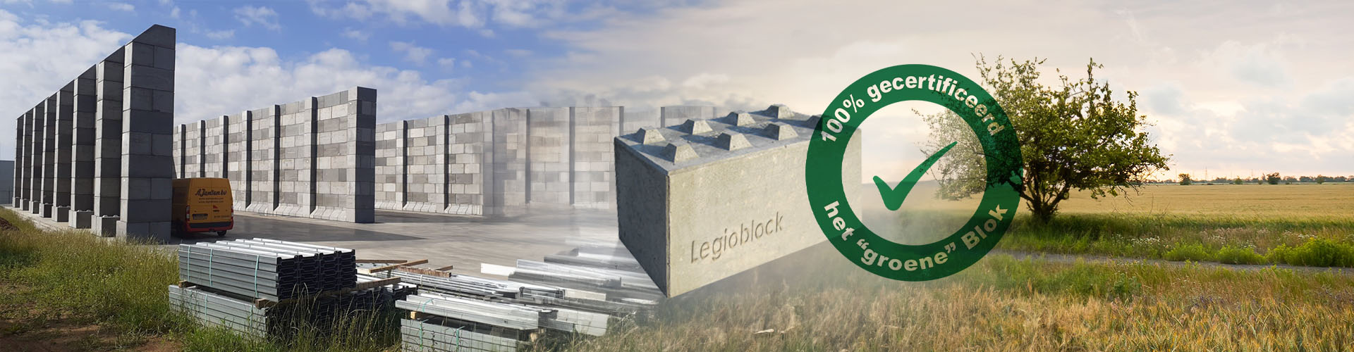 Legioblock® concrete construction system with interlocking blocks